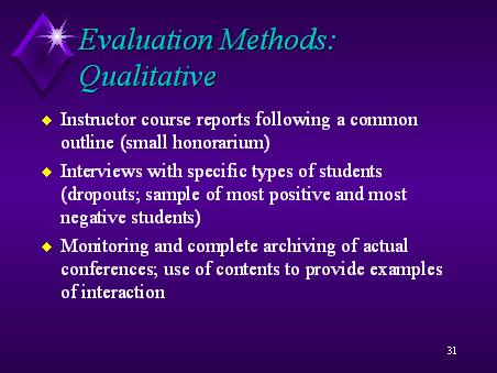 Evaluation Methods: Qualitative